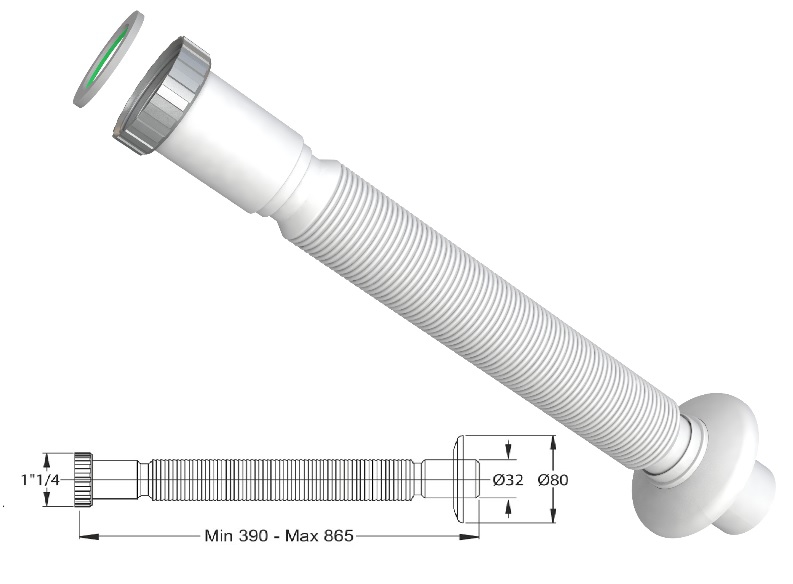 PODSIFON 5/4 SA METALNIM HOLENDEROM – BONOMINI BON9332OT54B0