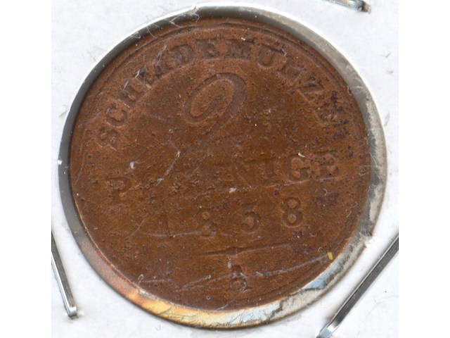 Nemacka 2 pfennige 1858 A Schaumburg-Lippe