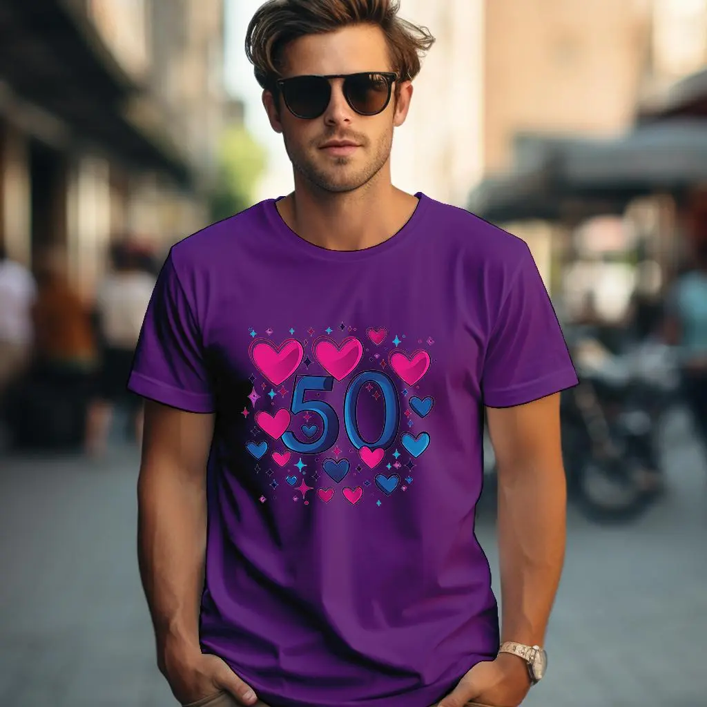 Camiseta Majica sa štampanim printom Cam 905, Muška, Patlidžan