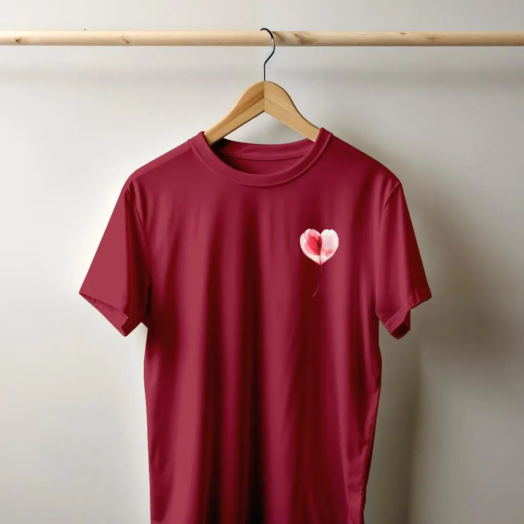 Camiseta Majica sa štampanim printom Cam 874, Unisex, Višnja