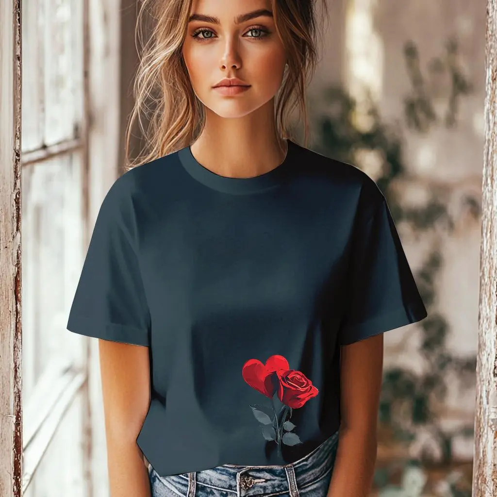 Camiseta Majica sa štampanim printom Cam 880, Ženska, Teget
