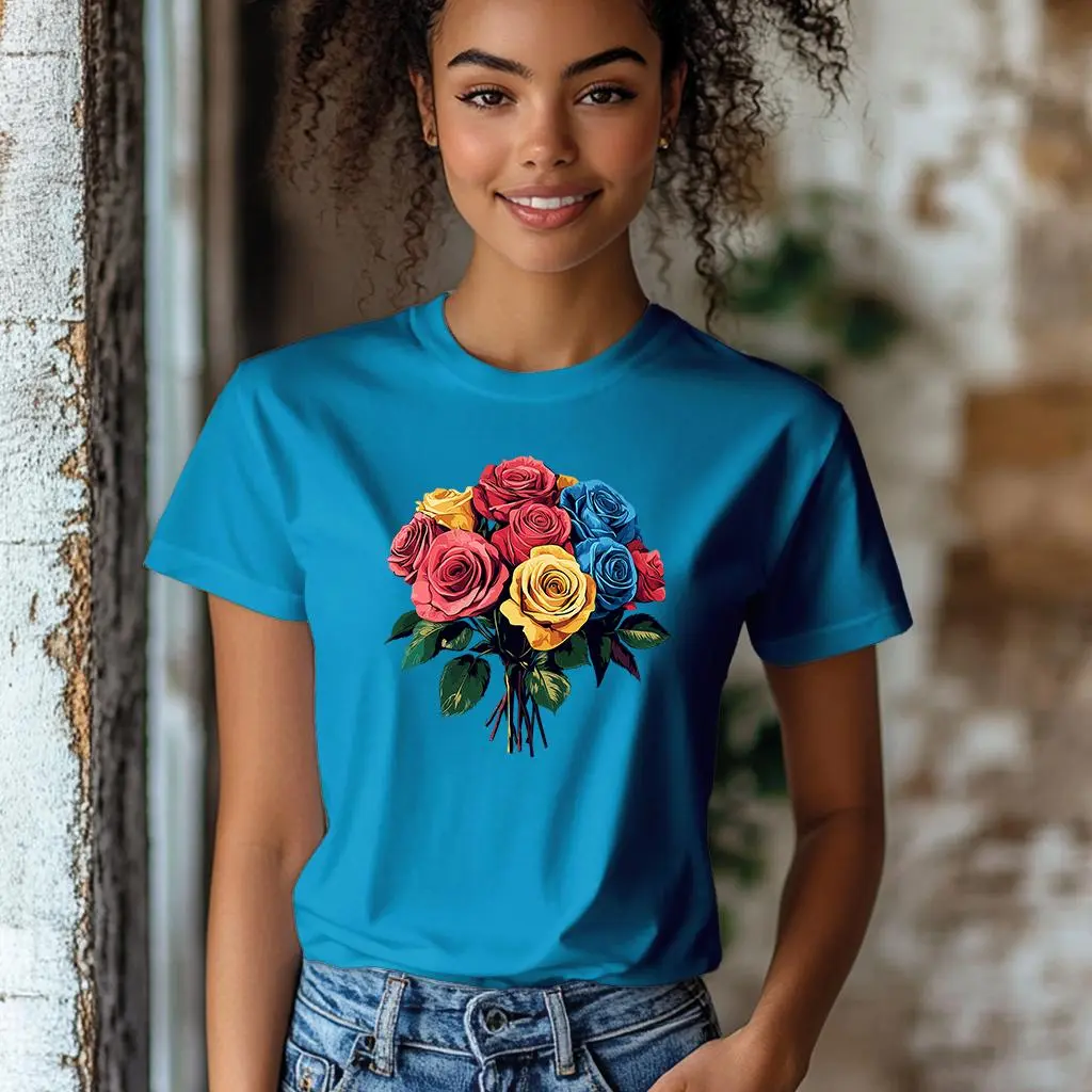 Camiseta Majica sa štampanim printom Cam 943, Ženska, Akva