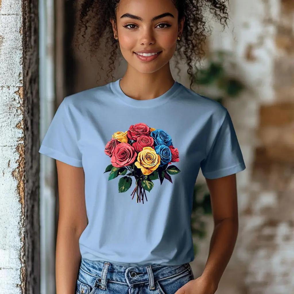 Camiseta Majica sa štampanim printom Cam 943, Ženska, Cijan
