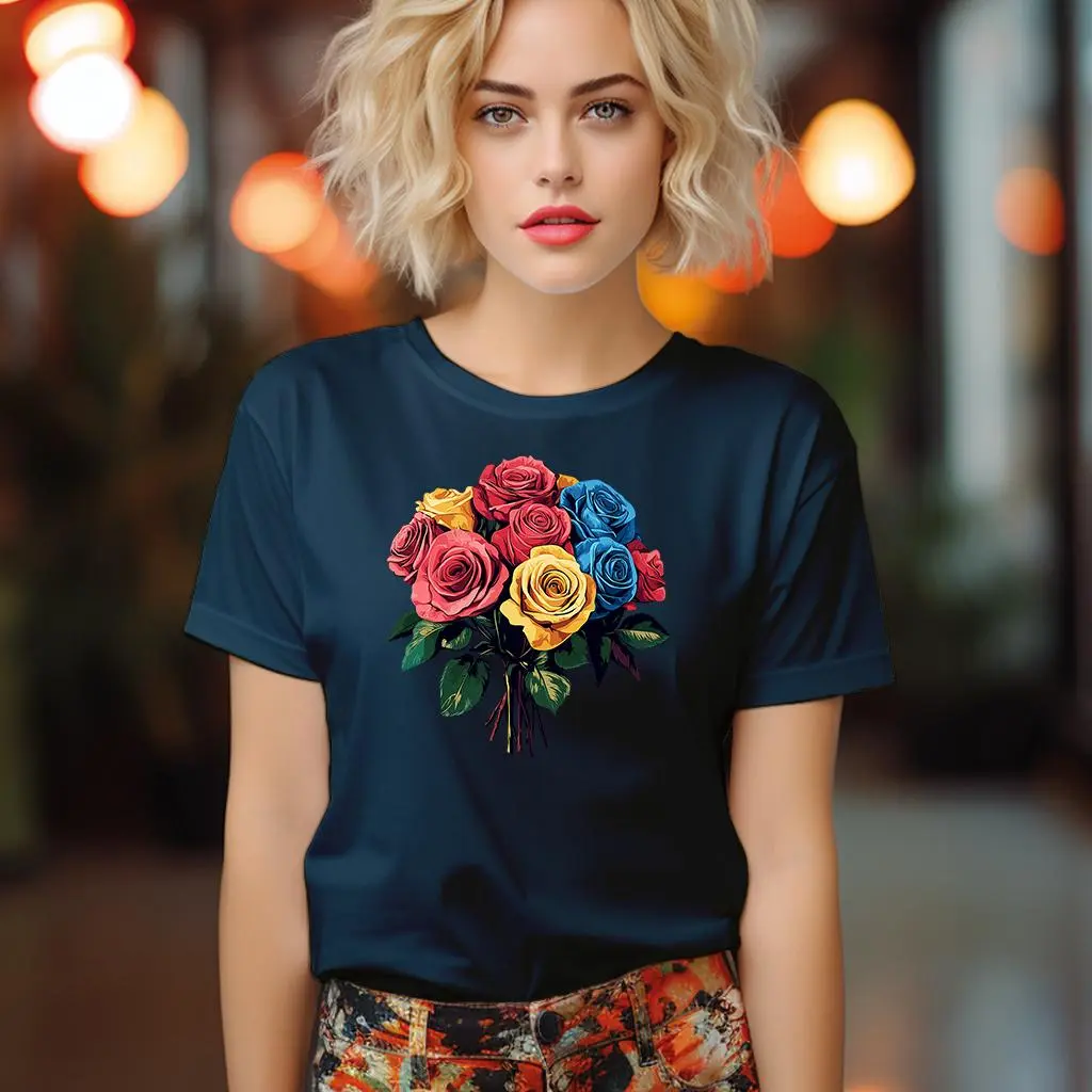 Camiseta Majica sa štampanim printom Cam 943, Ženska, Tamnoplava