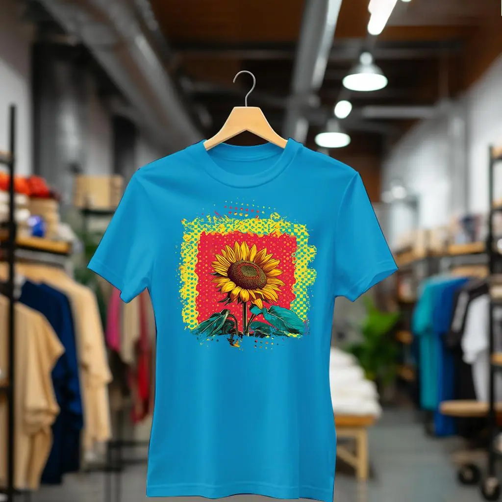 Camiseta Majica sa štampanim printom Cam 949, Ženska, Akva