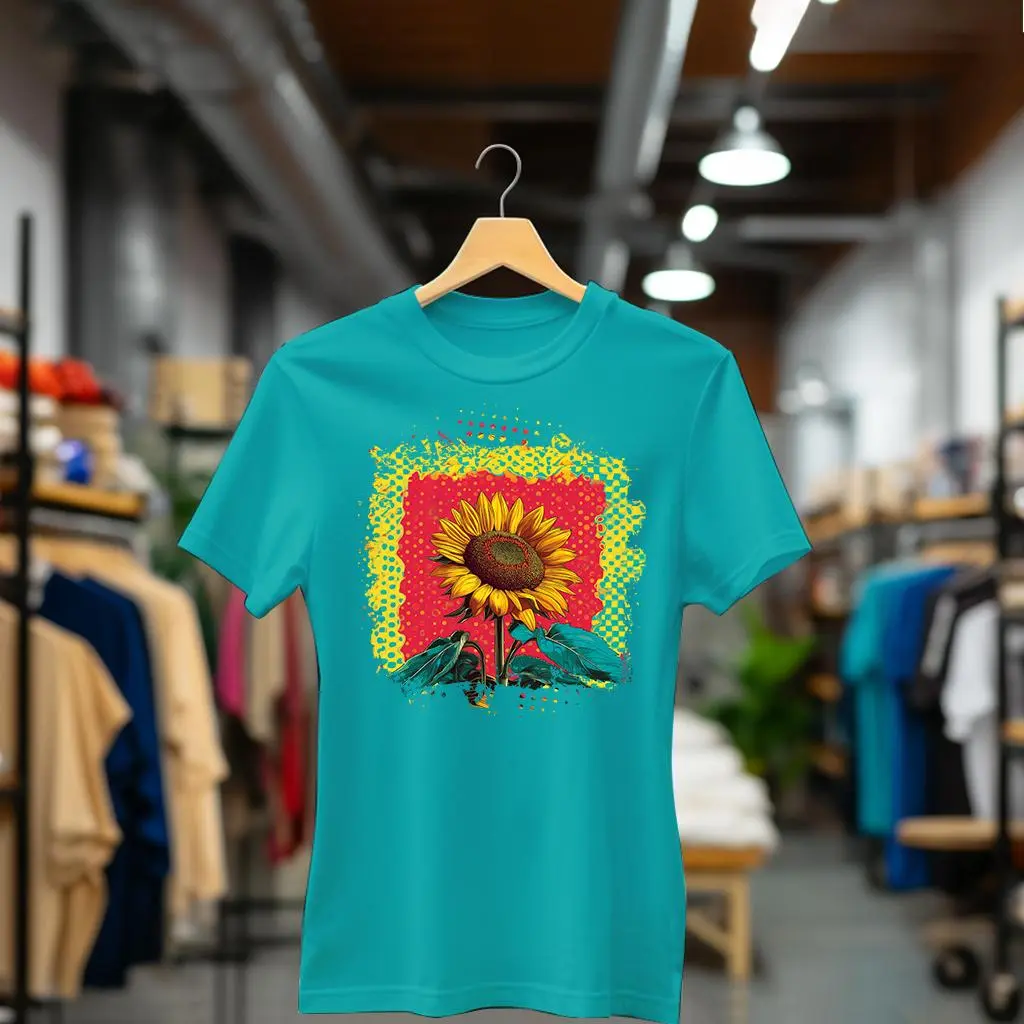 Camiseta Majica sa štampanim printom Cam 949, Ženska, Tirkizna