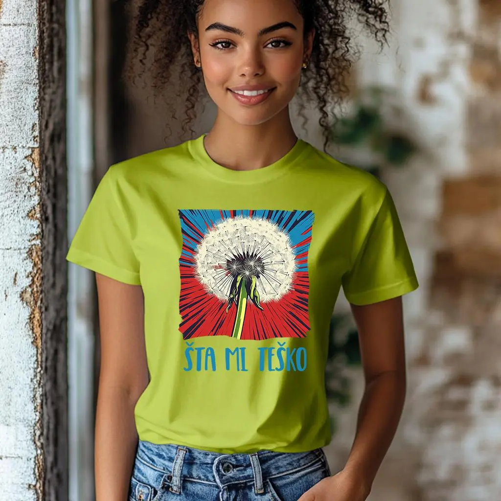 Camiseta Majica sa štampanim printom Cam 965A, Ženska, Limeta