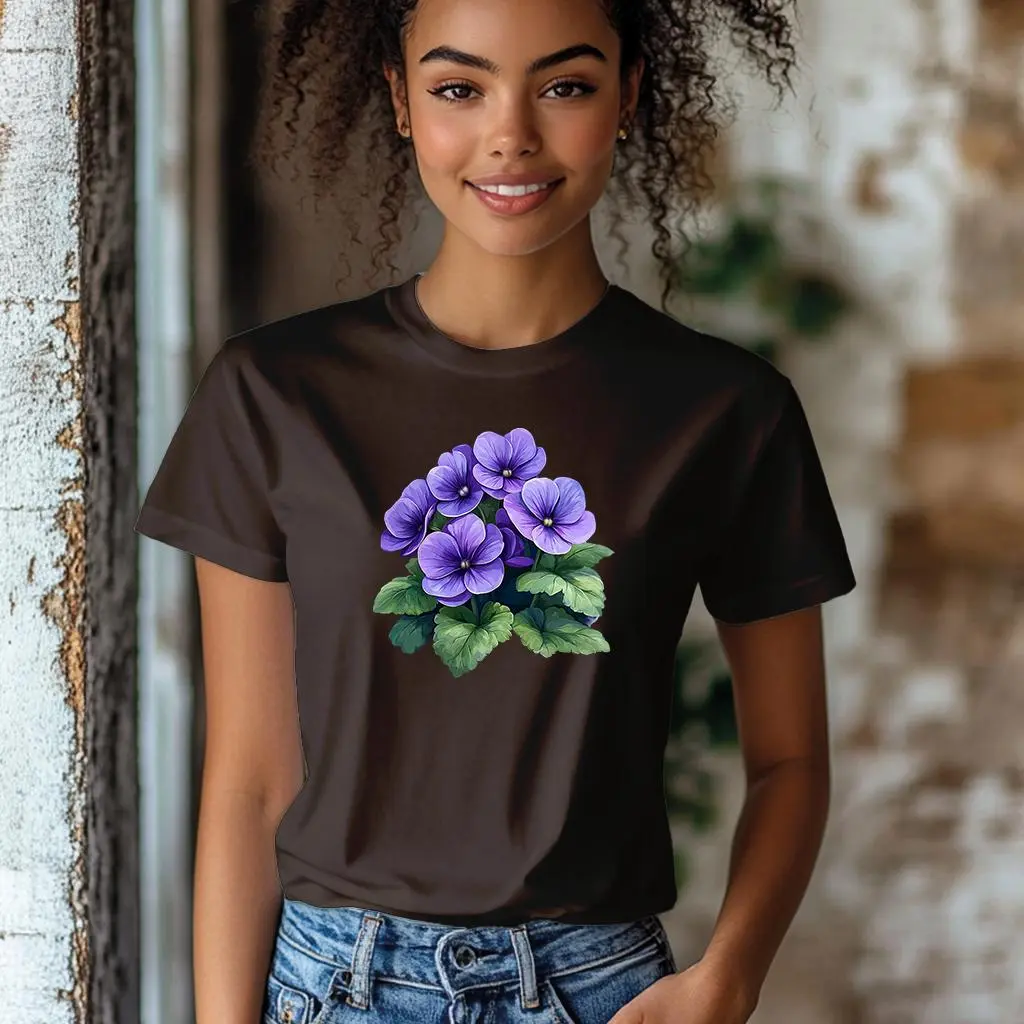 Camiseta Majica sa štampanim printom Cam 953, Ženska, Čokolada