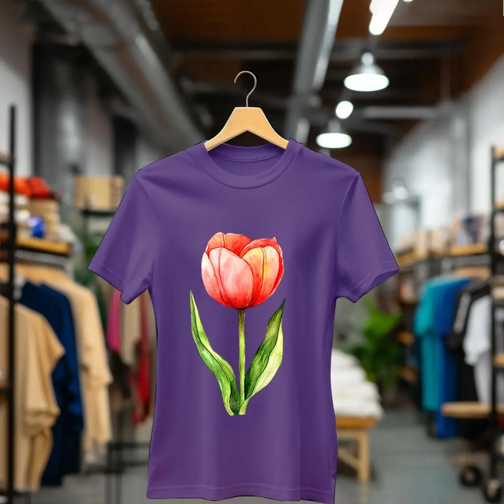 Camiseta Majica sa štampanim printom Cam 954, Ženska, Patlidžan
