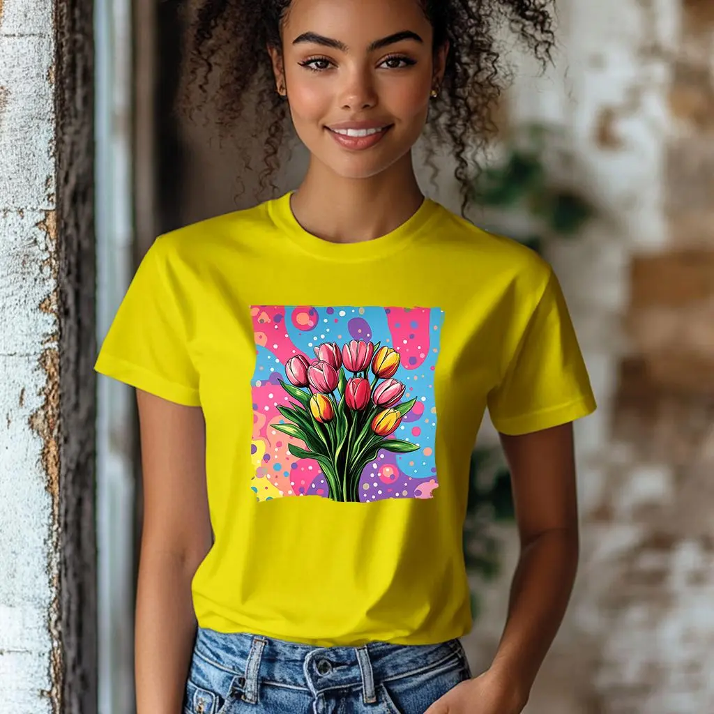 Camiseta Majica sa štampanim printom Cam 955, Ženska, Žuta