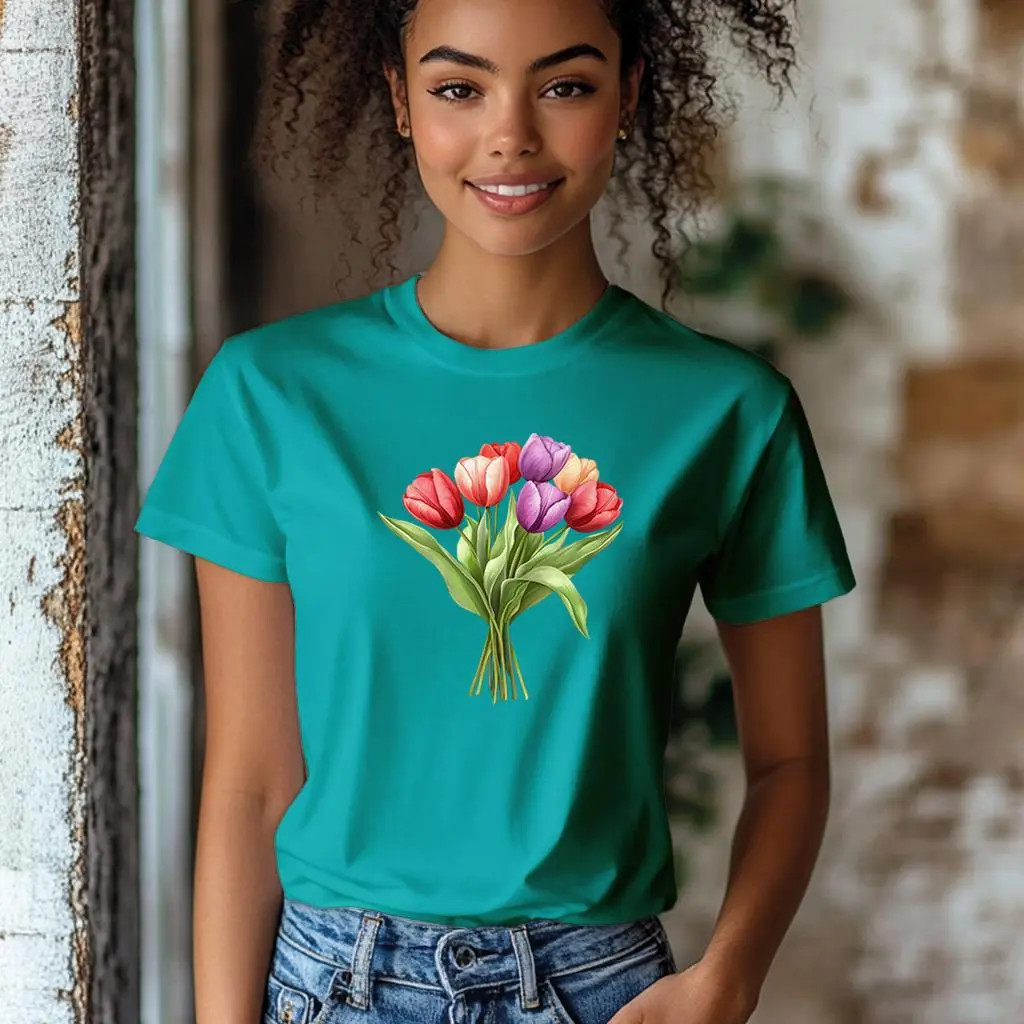 Camiseta Majica sa štampanim printom Cam 957, Ženska, Tirkizna
