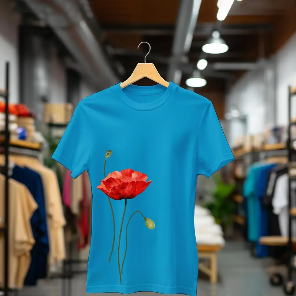 Camiseta Majica sa štampanim printom Cam 990, Ženska, Akva