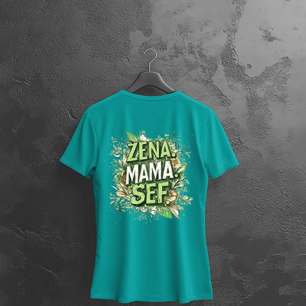 Camiseta Majica sa štampanim printom Cam 887, Ženska, Tirkizna