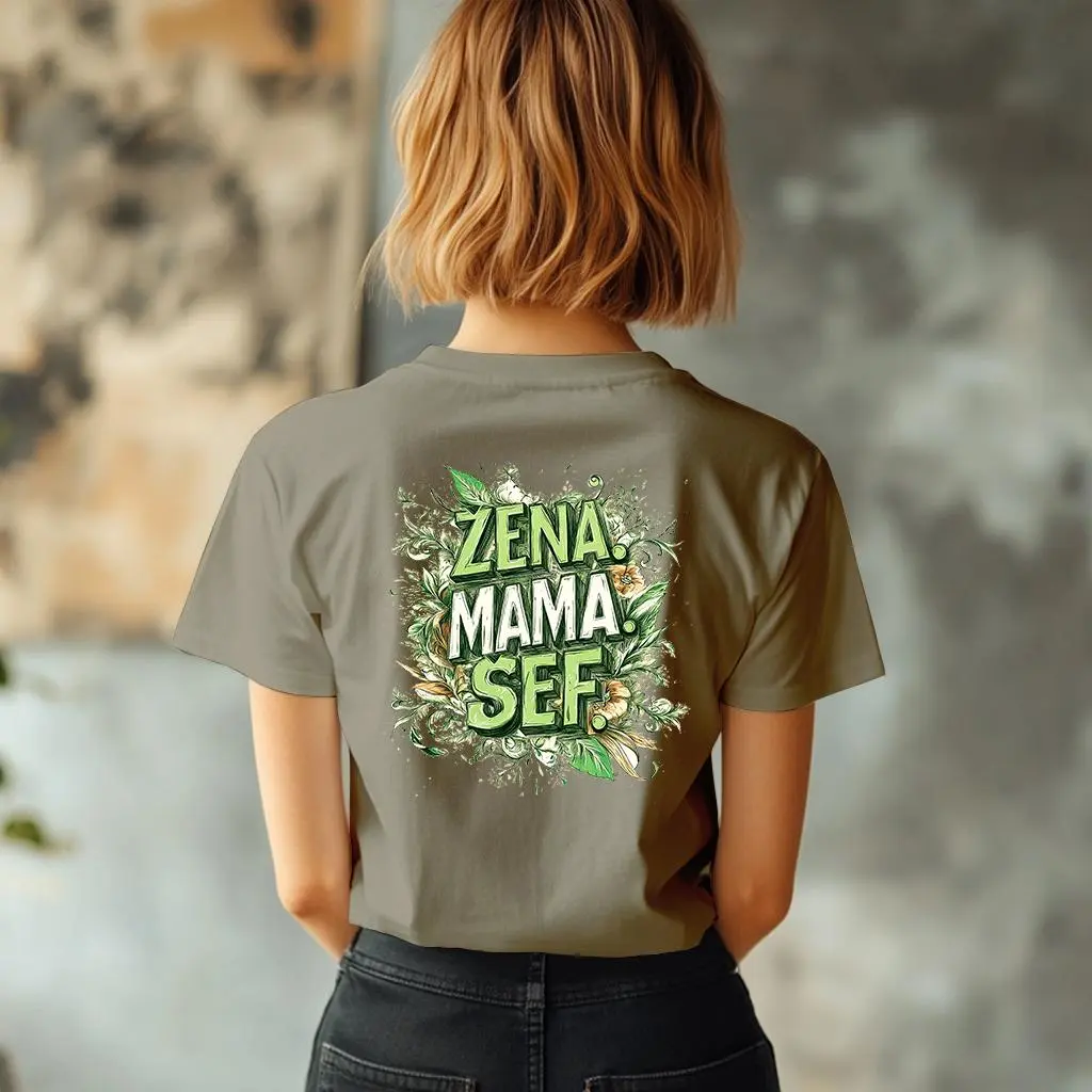 Camiseta Majica sa štampanim printom Cam 887, Ženska, Kaki