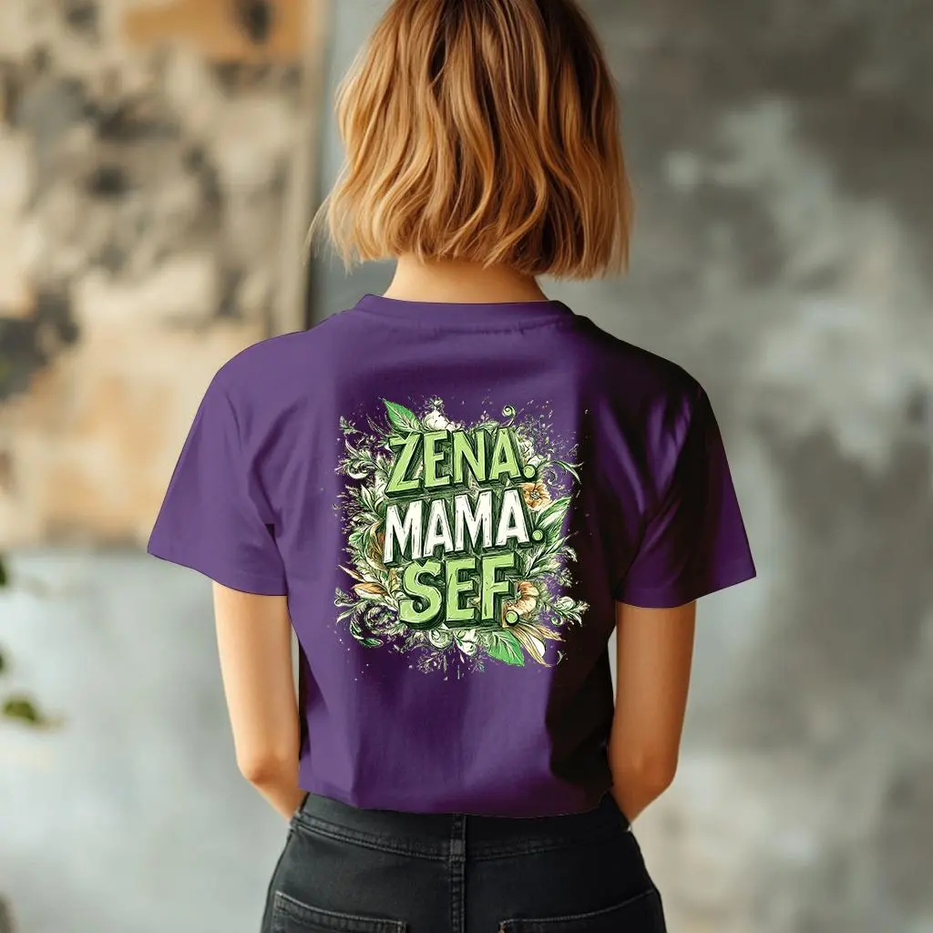Camiseta Majica sa štampanim printom Cam 887, Ženska, Patlidžan
