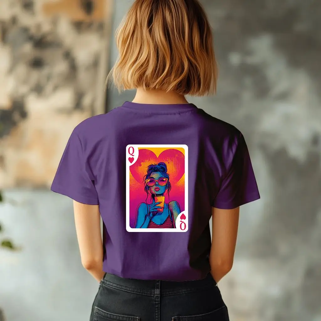 Camiseta Majica sa štampanim printom Cam 916, Ženska, Patlidžan