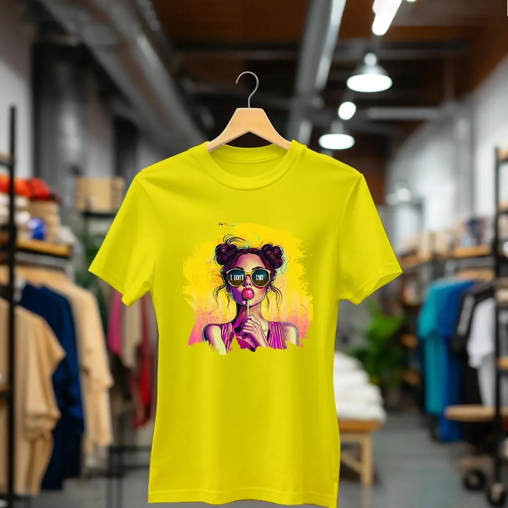 Camiseta Majica sa štampanim printom Cam 917, Ženska, Žuta