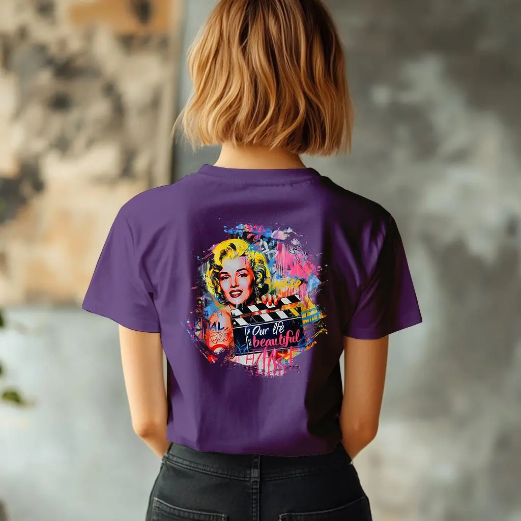 Camiseta Majica sa štampanim printom Cam 920, Ženska, Patlidžan