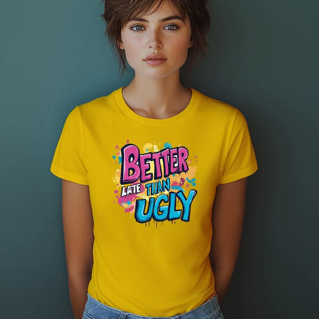 Camiseta Majica sa štampanim printom Cam 919, Ženska, Zlatne boje