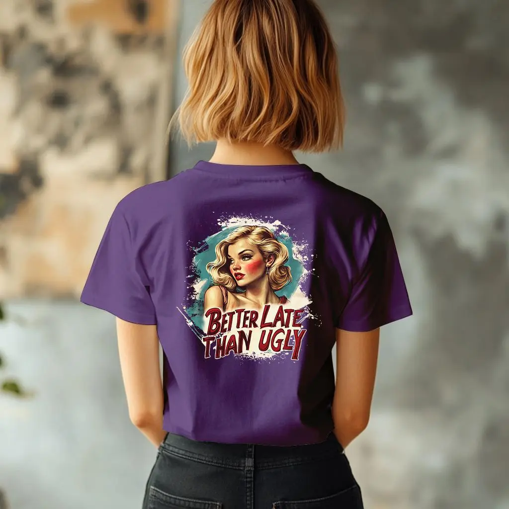 Camiseta Majica sa štampanim printom Cam 921, Ženska, Patlidžan