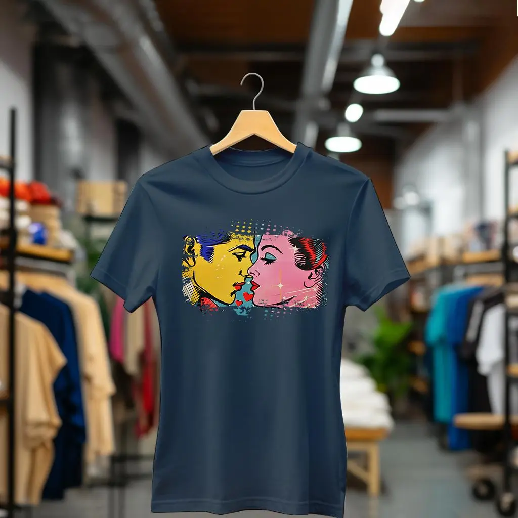 Camiseta Majica sa štampanim printom Cam 864, Ženska, Teget