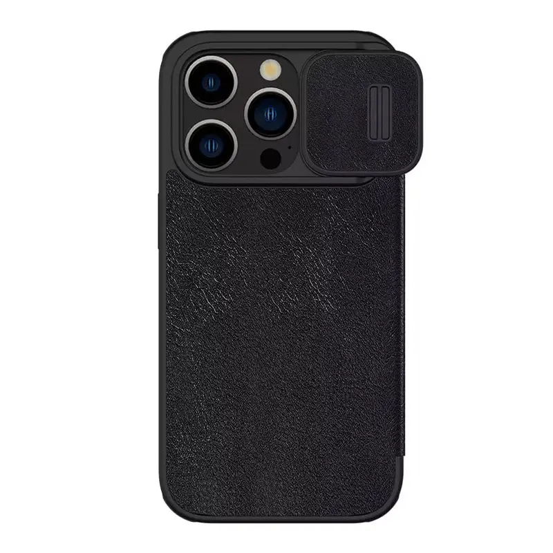 Maska na preklop Nillkin Qin Pro za iPhone 15 Pro crna