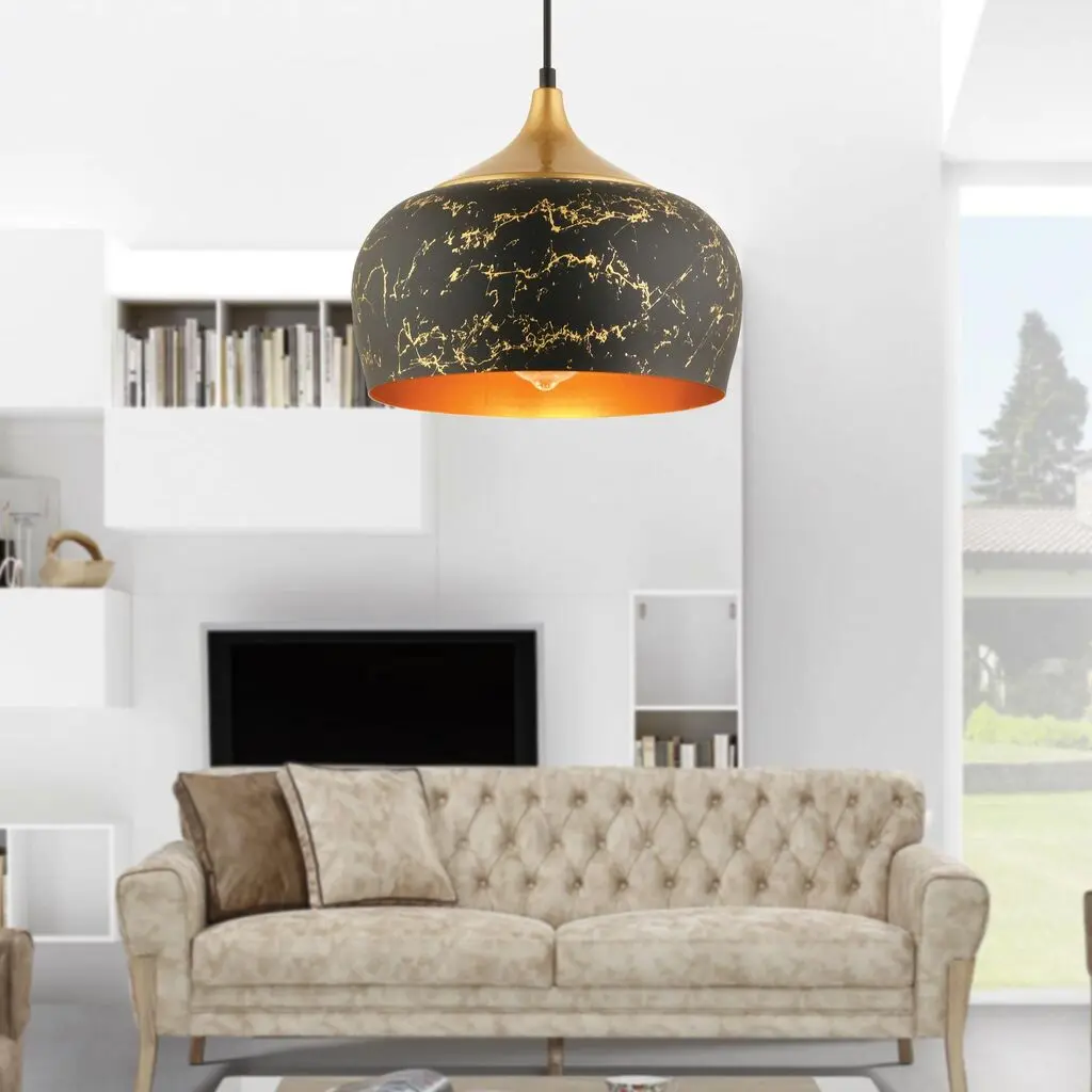Opviq Luster RT-50, Ø30, 28cm, IP20, Zlatno-crne boje
