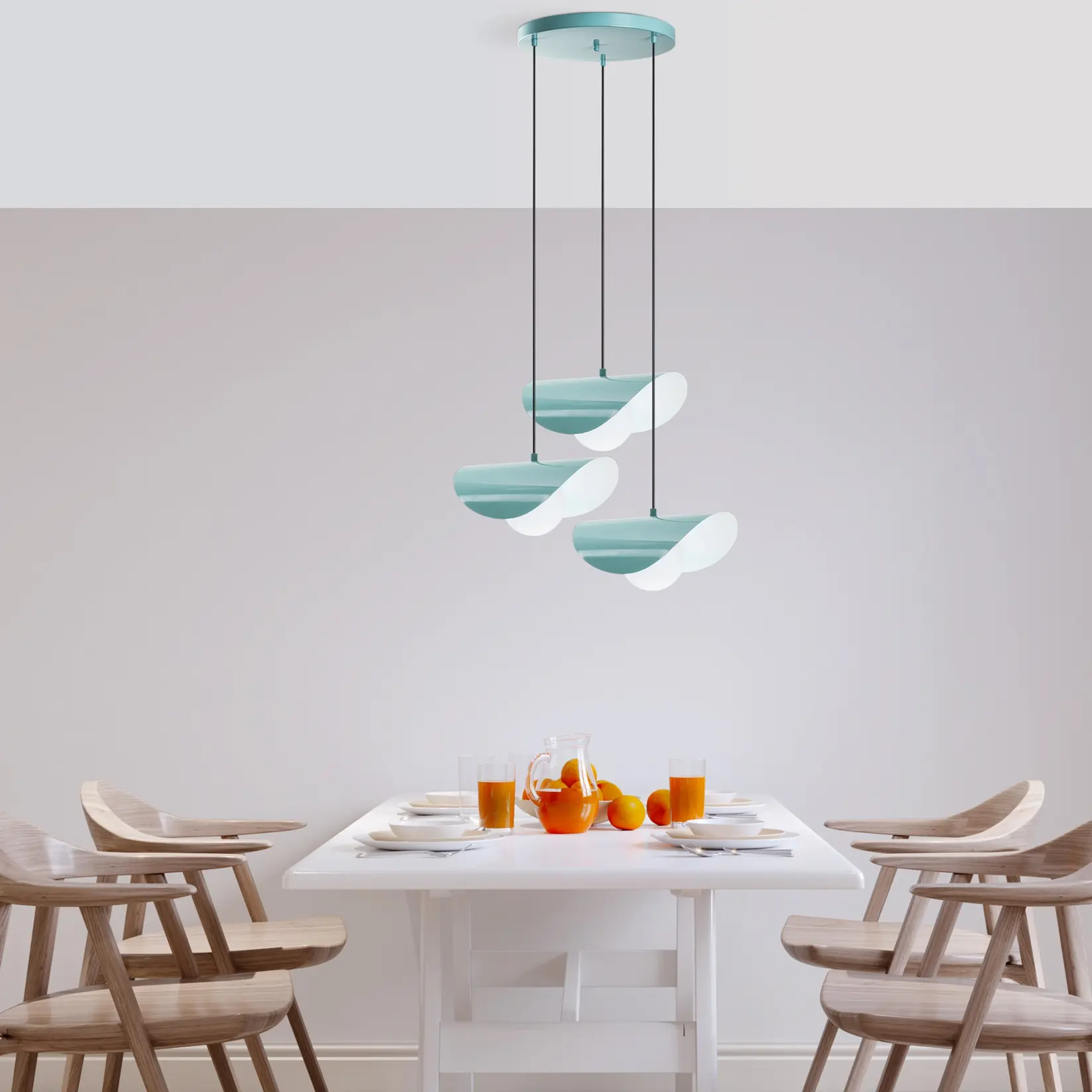 Opviq Luster Vatoz-Nus-6141, 75-112cm, 50 cm, 3xE27, Tirkizni