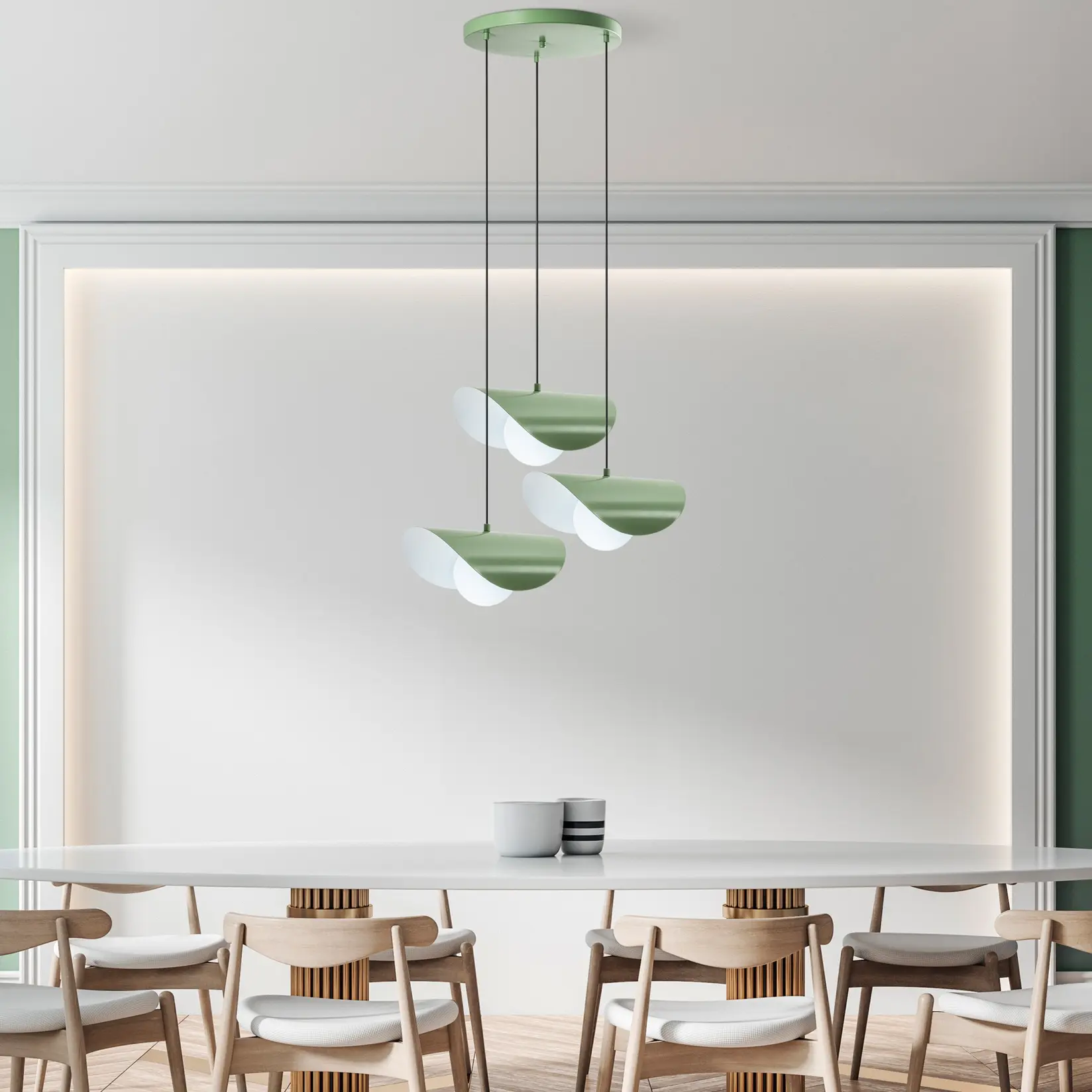 Opviq Luster Vatoz-Nus-6141, 75-112cm, Ø50 cm, 3xE27, Zeleni