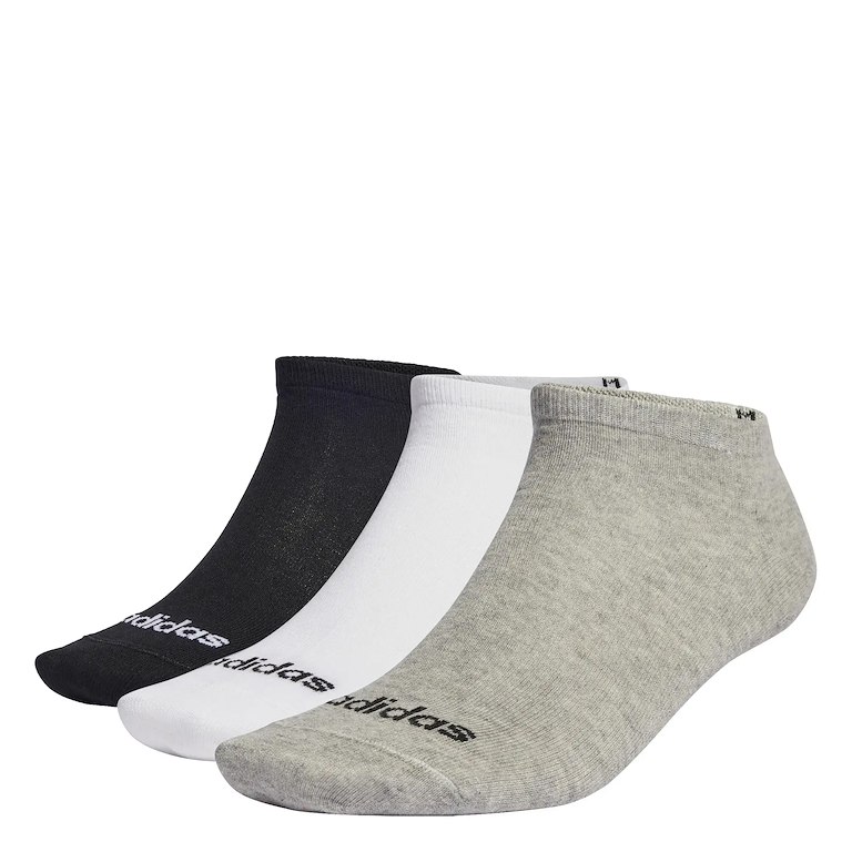 Adidas Čarape T Lin Low 3P, IC1300, 3 Para, Crne, Sive i Bele