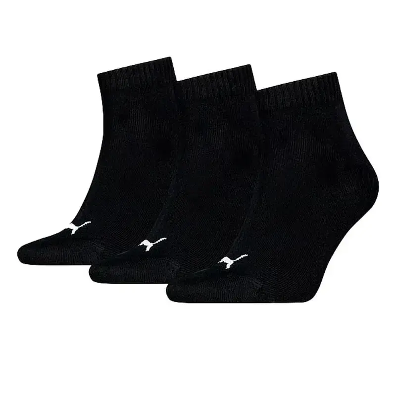 Puma Muške čarape Quarter Plain 3P, 3 Para, Crne