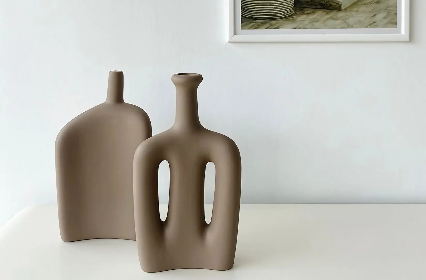 Aberto Design Set vaza CY0153, 15x4x19cm, 15x5x27cm, 2 komada, Braon