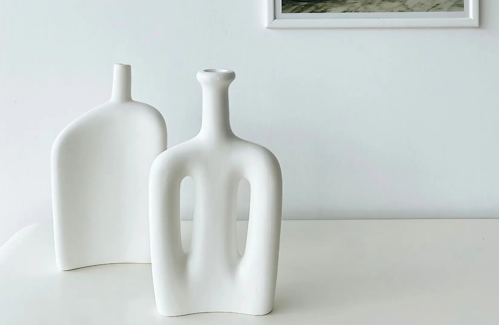 Aberto Design Set vaza CY0151, 15x4x19cm, 15x5x27cm, 2 komada, Bele