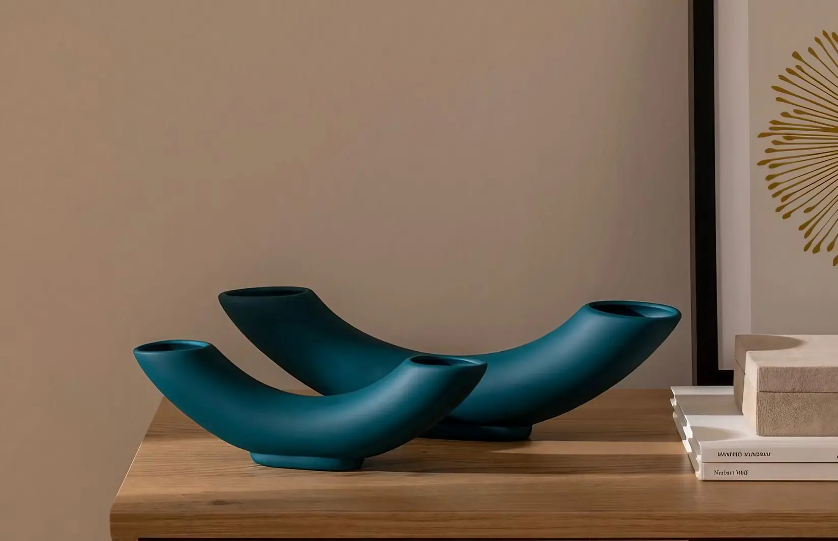 Aberto Design Set vaza CY0195, 27x4x8cm, 36x5x10cm, 2 komada, Petrolej