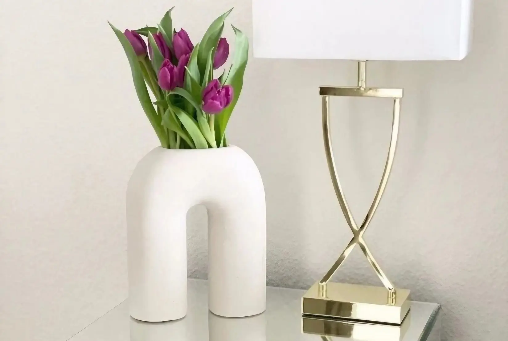 Aberto Design Vaza CY0069, 16x5x20 cm, Bela