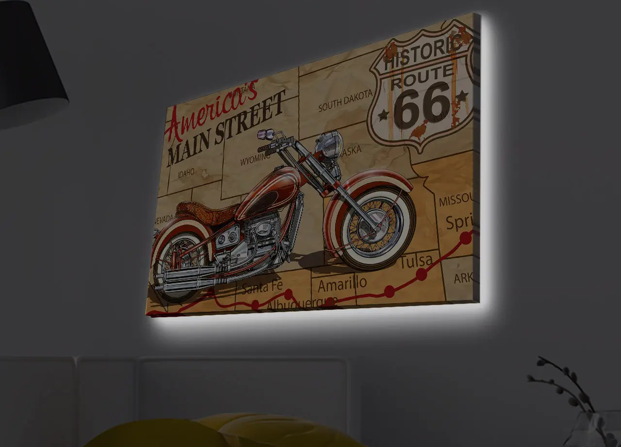 Wallity Slika na platnu sa LED osvetljenjem 45x70cm