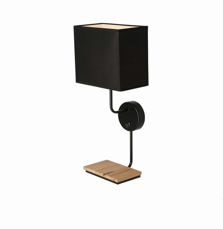 Keto Zidna Lampa sa Prekidačem Crna 1x40W E14