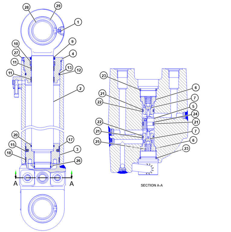 Caterpillar 2249320 hidraulični cilindar za Caterpillar M315F M313C M313D M314F M315D M316F M315C M315D2 M317D2 M314 M315 M316 M315GC M317 bagera