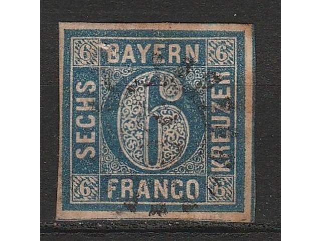 Bavaria, Bayern - 1862 - 6 German kreuzer