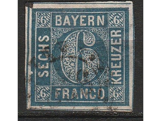 Bavaria, Bayern - 1862 - 6 German kreuzer