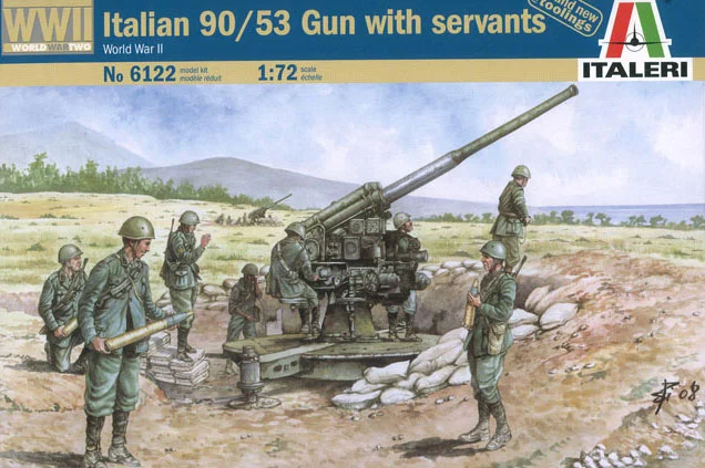 ITALERI 1/72 Italian 90/53 Gun with Crew