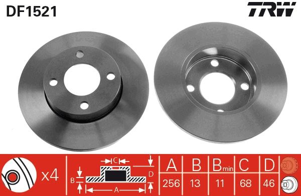 Kočioni disk TRW DF1521