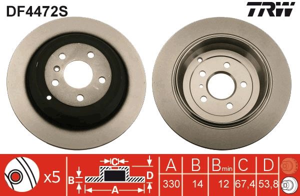 Kočioni disk TRW DF4472S