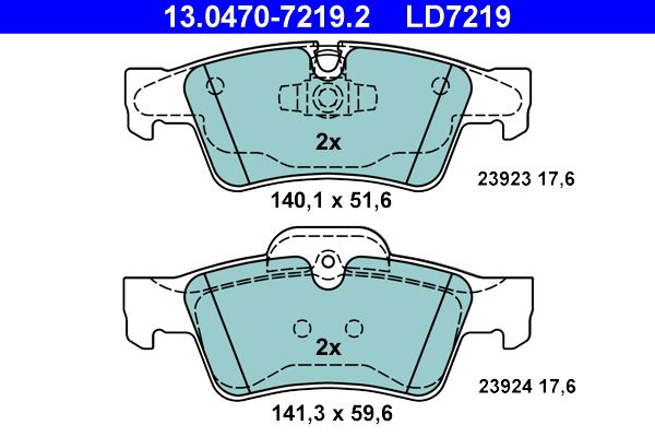 Komplet pločica, disk-kočnica ATE 13.0470-7219.2