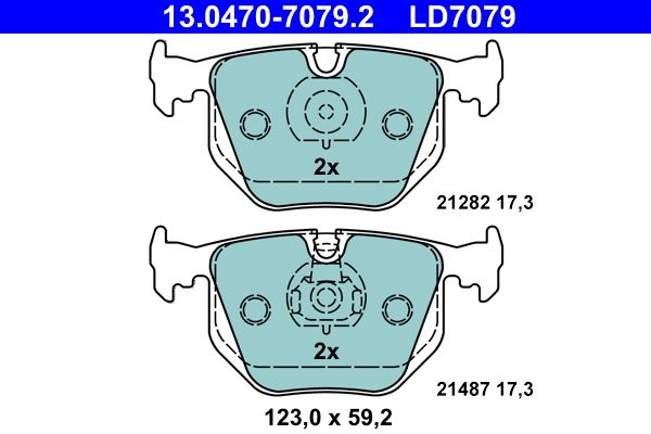Komplet pločica, disk-kočnica ATE 13.0470-7079.2