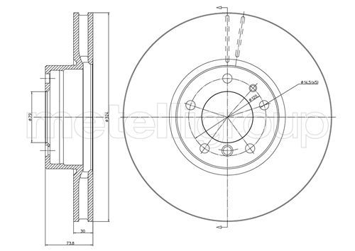 Kočioni disk METELLI 23-0693C