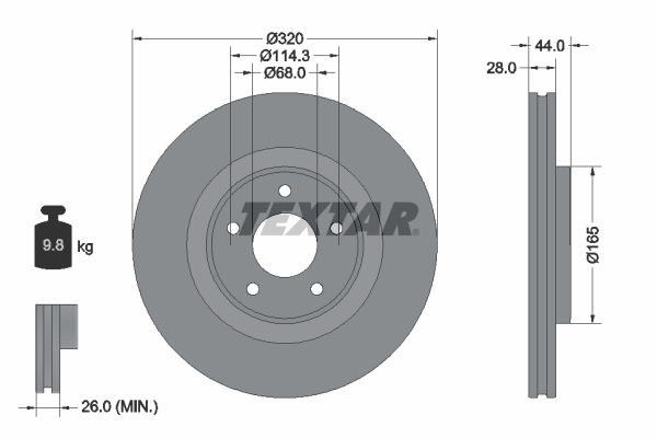 Kočioni disk TEXTAR 92283503