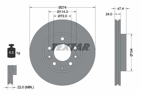 Kočioni disk TEXTAR 92110400