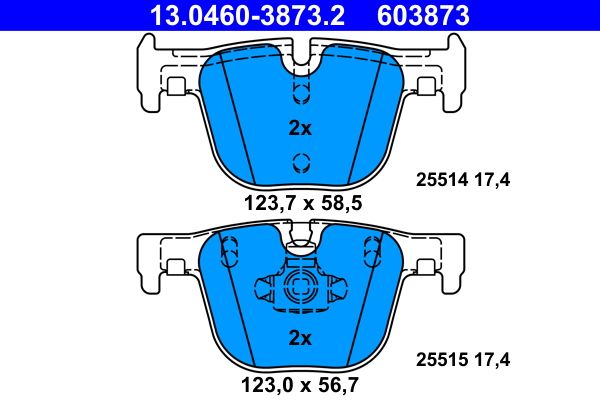 Komplet pločica, disk-kočnica ATE 13.0460-3873.2