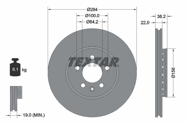 Kočioni disk TEXTAR 92103400